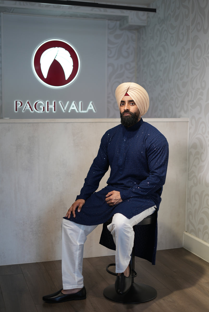 Kurta Pyjama - Blue Sequins – Pagh Vala