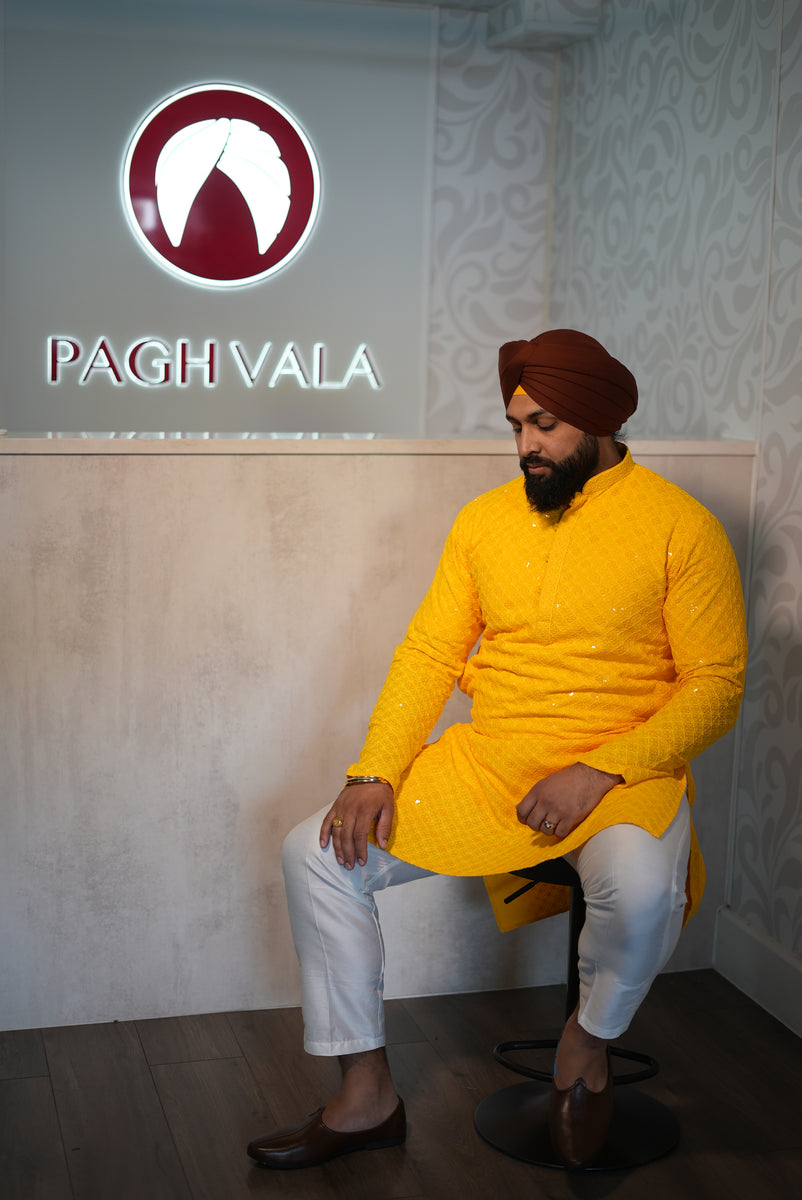 Kurta Pyjama - Mango Yellow Floral – Pagh Vala