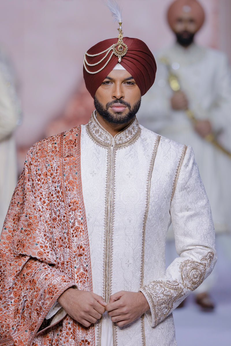 Shervani - Ivory on Gold – Pagh Vala